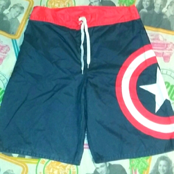 Marvel | Shorts | 23 Captain America Marvel Comics Board Shorts Vintage ...